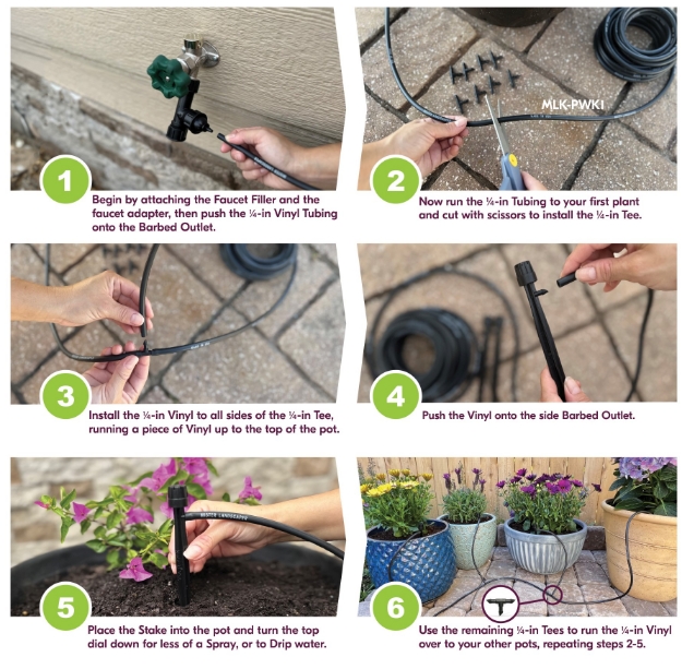 Mister Landscaper Drip Irrigation and Micro Spray. Patio & Potted Plant ...